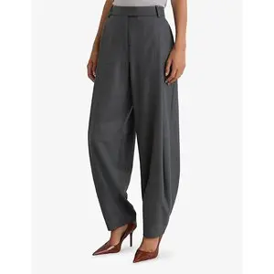 REISS Aries Barrel-leg High-rise Wool-blend Trousers