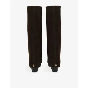 Kurt Geiger Mag Folded Suede Knee-high Boots