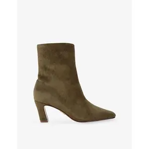 Steve Madden Willah Suede Heeled Ankle Boots - Dark Green