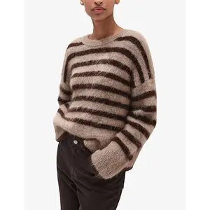 THE WHITE COMPANY Striped Relaxed-fit Wool-blend Jumper