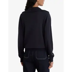 REISS Gale Collared Merino Wool Cardigan