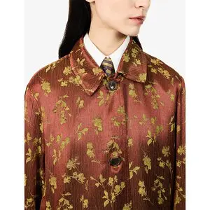 Dries Van Noten Raltonel Floral Satin-jacquard Coat