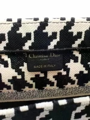 Dior 2010s Medium Book Tote Houndstooth Tote Bag