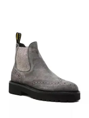 DOUCAL'S Brogue-detail Suede Ankle Boots