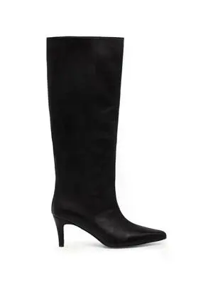 JONAK PARIS Delaine Pointed-toe Leather Boots - Black