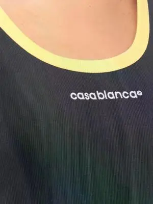 Casablanca Ribbed-knit Logo-embroidered Top