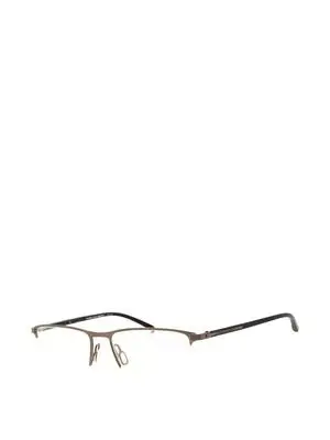 Porsche Design Rectangle-frame Half-rim Glasses - Brown