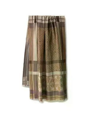 JOOP! Cornflower Logo-print Fringed Scarf - Brown