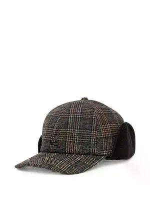KANGOL Check-pattern Ear-flap Cap - Grey