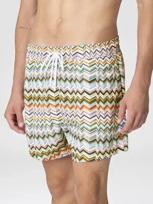 Missoni Mid-length Swim Shorts With Irregular Zigzag Print