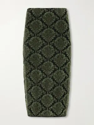 SHUSHU/TONG Cotton-blend Pile-jacquard Knee-length Skirt - Multi
