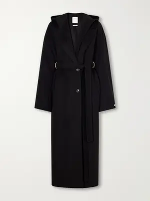 Sportmax Olmo Hooded Belted Wool-felt Coat