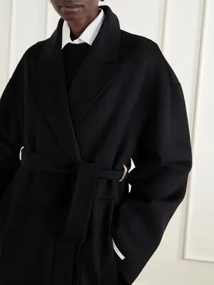 Sportmax Olmo Hooded Belted Wool-felt Coat