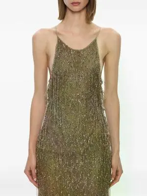 Christopher Esber Sequin-embellished Chevron-lace Mini Dress