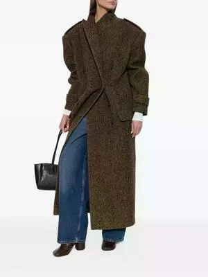 THE MANNEI Herringbone Double-breasted Coat