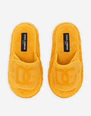 Dolce & Gabbana Terry Cotton Plateau Slippes Platform Slip-ons