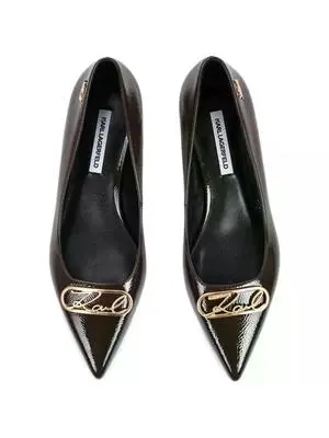 Karl Lagerfeld Pasha Patent-finish Logo-plaque Pumps