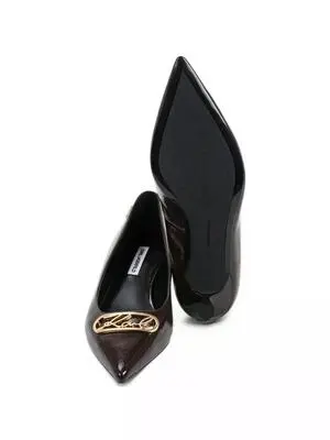 Karl Lagerfeld Pasha Patent-finish Logo-plaque Pumps
