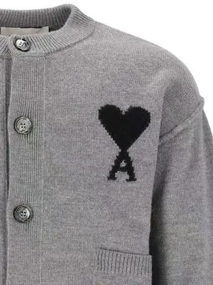 AMI Paris De Coeur Crew-neck Cardigan
