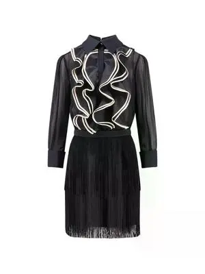 Elisabetta Franchi Ruffled Fringed Mini Dress