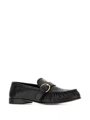 Miu Miu Buckle-fastening Crinkled Leather Loafers