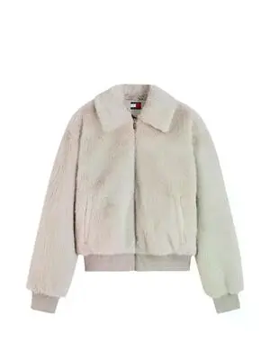 Tommy Hilfiger Faux-fur Bomber Jacket - Neutrals