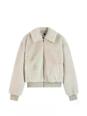 Tommy Hilfiger Faux-fur Bomber Jacket - Neutrals