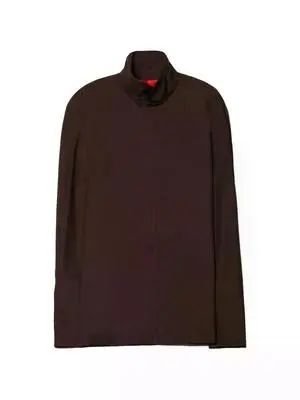 THELATEST High-neck Long-sleeved Shirt - Brown