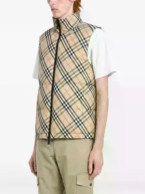 Burberry Reversible Check Puffer Vest - Neutrals