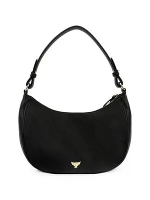 APATCHY LONDON Lucy Crescent Leather Tote Bag - Black
