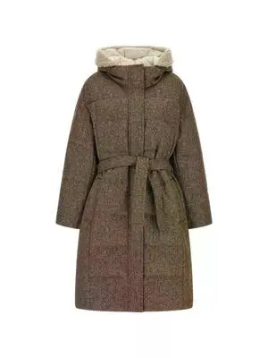 Brunello Cucinelli Belted Mélange-texture Coat