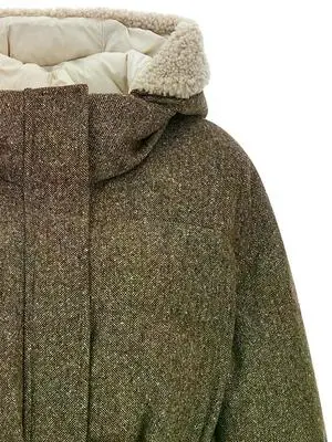 Brunello Cucinelli Belted Mélange-texture Coat