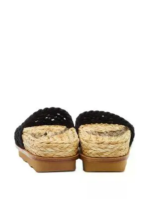 Chloé Wavy Crochet Sandals - Black