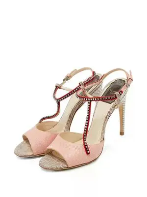 Dior Crystal-embellished Lizard-effect Sandals
