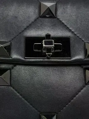 Valentino Garavani Medium Roman Stud Spike Studded Tote Bag - Black