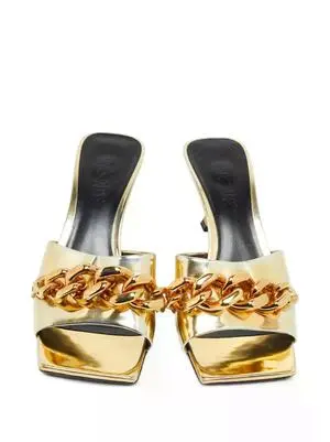 Versace Medusa Chain-link Patent Leather Sandals
