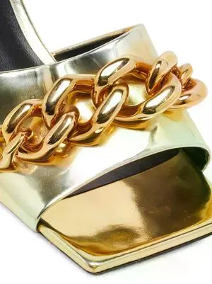 Versace Medusa Chain-link Patent Leather Sandals