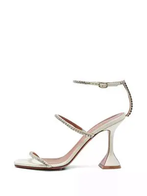 Amina Muaddi Gilda Crystal-embellished Sandals - Neutrals
