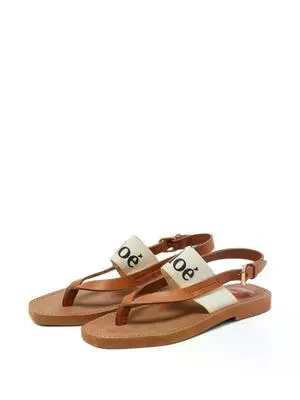 Chloé Woody Thong Sandals - Brown
