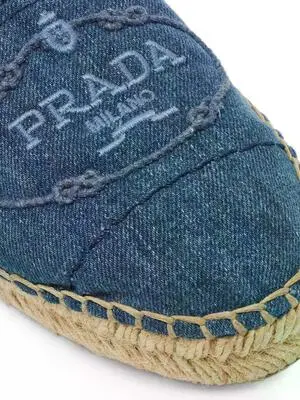 Prada Ankle-wrap Denim Espadrilles