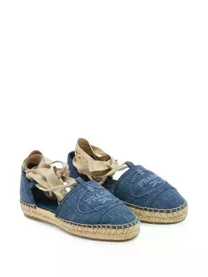 Prada Ankle-wrap Denim Espadrilles