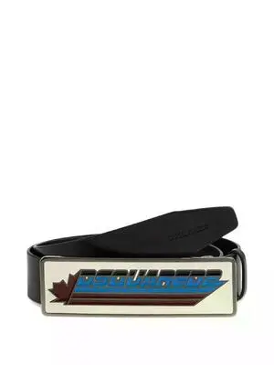 Dsquared2 Logo-plaque Leather Belt - Black