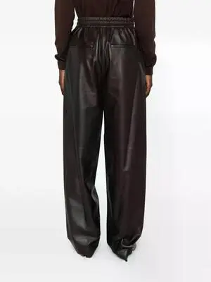 JOSEPH Drawstring-waist Leather Trousers
