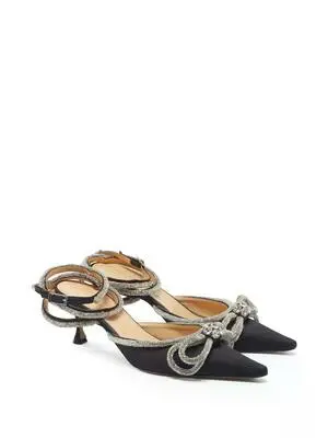 Mach & Mach Double Bow Crystal-embellished Pumps - Black