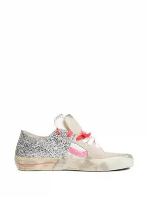 PAUL EASTERLIN Caly Glitter-detail Sneakers - Silver