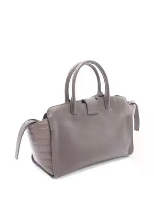 Saint Laurent 2010s Downtown Cabas Crocodile-embossed Handbag