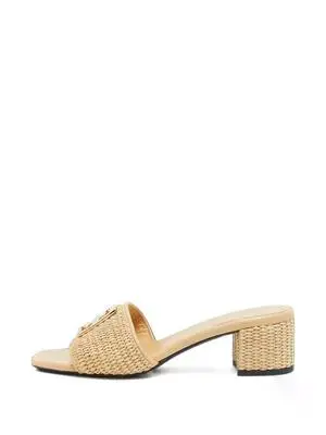 Givenchy 4g Woven Straw Slide Sandals