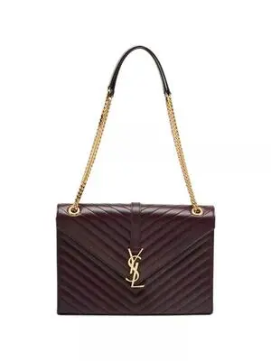 Saint Laurent 2014 Large Envelope Cassandre Shoulder Bag - Red