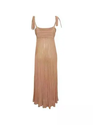 Zimmermann Metallic-effect Plissé Midi Dress