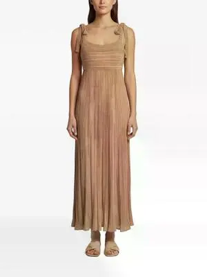Zimmermann Metallic-effect Plissé Midi Dress